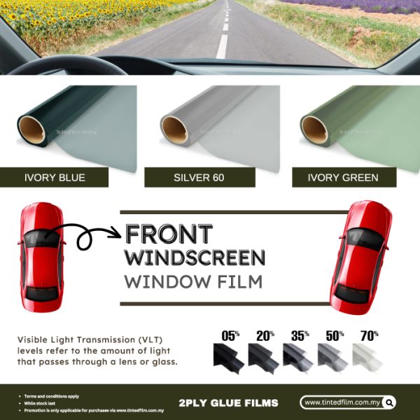 Front Windscreen Tinted - JPJ Approved - Window Film